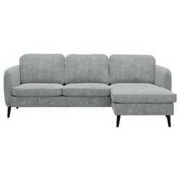 Ecksofa Inosign "Ikano" Sofas Gr. B/H/T: 225cm x 80cm x 143cm, Flachgewebe, Recamiere rechts, grau Massivholz Konstruktion, Wellenunterfederung im Sitz