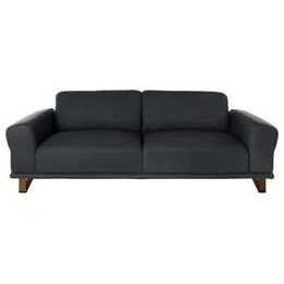 2,5-Sitzer W.Schillig "montanaa" Sofas Gr. B/H/T: 232cm x 78cm x 94cm, Longlife Xtra-Leder Z59, schwarz (schwarz z59) mit Metallkufen in Bronze pulverbeschichtet, Breite 232 cm