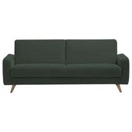 3-Sitzer exxpo - SOFA FASHION "Samso, elegant und bequem, aktueller Cord Bezug, Kippcouch" Sofas Gr. B/H/T: 222cm x 89cm x 93cm, Cord POSO, mit Bettfunktion und Bettkasten, braun (pine) hochwertige Verarbeitung, Schlafsofa inkl. Bettfunktion und Bettkasten