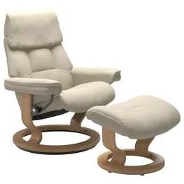 Relaxsessel stressless "Ruby", beige (cream batick), B:74cm H:97cm T:74cm, Leder BATICK: BATICK ist ein leicht korrigiertes, durchgefärbtes und genarbtes Möbelleder, bei dem die meisten Unebenheiten und Spuren in der Regel entfernt wurden., Leder PALOMA: PALOMA ist ein durchgefärbtes Semianilin-Möbelleder mit natürlicher Narbung., Sessel, mit Classic Base, Größe S, Gestell Eiche, Wenge, Braun & Sc