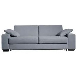 Schlafsofa Bali "Norwalk" Sofas Gr. 160cm x 200cm, Struktur fein, Gelformmatratze ca. 20cm Höhe-Premium: Ergoflex Lattenrost mit Gelformmatratze, grau (hellgrau) Dauerschlaffunktion, mit Unterfederung Lattenrost und Matratze