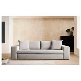 3-Sitzer Andas "SLEETLAND XXL in Samtvelours oder Vintage-Leder-Optik" Sofas Gr. B/H/T: 270 cm x 72 cm x 113 cm, Samtvelours, silberfarben (silver) besonders groß und bequem