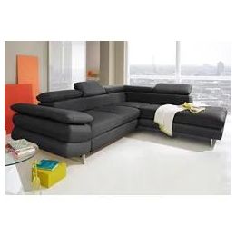 Ecksofa Inosign "Solution L-Form" Sofas Gr. B/H/T: 262cm x 73cm x 228cm, Kunstleder SOFTLUX, Ottomane rechts, mit Bettfunktion, schwarz wahlweise mit Bettfunktion