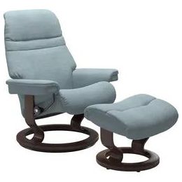 Relaxsessel stressless "Sunrise", blau (light blau jasmine), B:79cm H:103cm T:73cm, Leder BATICK: BATICK ist ein leicht korrigiertes, durchgefärbtes und genarbtes Möbelleder, bei dem die meisten Unebenheiten und Spuren in der Regel entfernt wurden., Leder PALOMA: PALOMA ist ein durchgefärbtes Semianilin-Möbelleder mit natürlicher Narbung., ROHLEDER Stoff Q2 FARON: Ein fester zuverlässiger Bouclu00