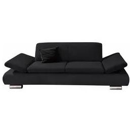 2-Sitzer Max Winzer "Toulouse modern und bequem, aktuelles Design, hoher Sitzkomfort" Sofas Gr. B/H/T: 190cm x 75cm x 89cm, Luxus-Microfaser, schwarz mit klappbaren Armlehnen, Breite 190 cm