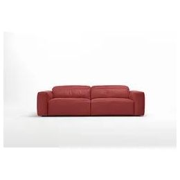 2,5-Sitzer Egoitaliano "Beverly, Designsofa mit erstklassigem Sitzkomfort und tollen Details" Sofas Gr. B/H/T: 242cm x 95cm x 109cm, Luxus-Microfaser Lederoptik, rot (marsala) Breite 242 cm, verstellbare Kopfteile