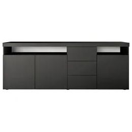 borchardt Möbel Sideboard BORCHARDT MÖBEL "Kapstadt" Sideboards Gr. B/H: 200cm x 72cm, schwarz (schwarz matt) Breite 200 cm mit 3 Schubkästen