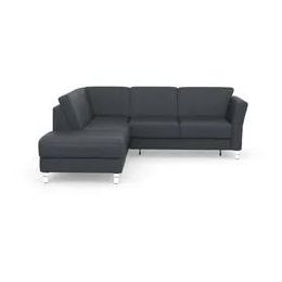 Sit & More Ecksofa SIT & MORE "Visby L-Form" Sofas Gr. B/H/T: 248cm x 87cm x 213cm, Soft clean, Ottomane links, mit Bettfunktion-mit Bettkasten, grau (dunkelgrau) Wahlweise mit Bettfunktion und Stauraum, frei im Raum stellbar