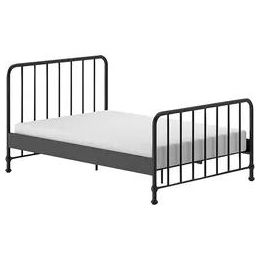 Metallbett Vipack "Bronxx", schwarz (schwarz matt, schwarz matt, schwarz matt), B:146,5cm H:110cm L:207cm, Betten, aus Metall