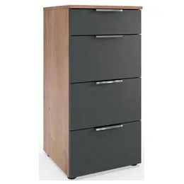 Schubkastenkommode wimex "Level by fresh to go" Sideboards Gr. B/H/T: 41cm x 84cm x 41cm, 4 St., schwarz (front graphit/ korpus plankeneiche nachbildung) 4 Schubladen mit soft-close Funktion, 41cm breit, 84cm hoch