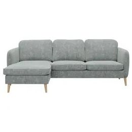 Ecksofa Inosign "Ikano" Sofas Gr. B/H/T: 225cm x 80cm x 143cm, Flachgewebe, Recamiere links, grau Massivholz Konstruktion, Wellenunterfederung im Sitz