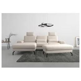 Sit & More Ecksofa SIT&MORE "Cinturo L-Form" Sofas Gr. B/H/T: 283 cm x 91 cm x 175 cm, Luxus-Microfaser Euphoria, mega-Recamiere links, inklusive Sitztiefenverstellung-inklusive Federkern, grau (elephant) inklusive Sitztiefenverstellung und Federkern, Sitzhöhe 48 cm