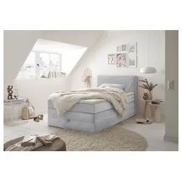 Boxspringbett ED EXCITING DESIGN "Luzern", grau, B:141cm L:209cm, 92% Polyester, 8% Nylon, Komplettbetten, Boxspringbett, inkl. Bettkasten