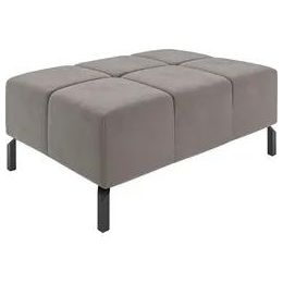 Hockerbank Inosign "Ancona New" Hocker Gr. B/H/T: 107cm x 43cm x 71cm, Samtoptik, grau (stone) passend zum Ecksofa, auch in Easy care-Bezug + Cord