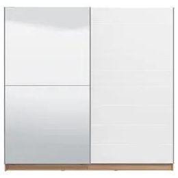 Schwebetürenschrank Inosign "Mondego" Schränke Gr. B/H/T: 217 cm x 210 cm x 62,5 cm, 220 cm, 2 St., Komplettausführung, braun (opaque weiß hg, artisan eiche) mit Spiegel