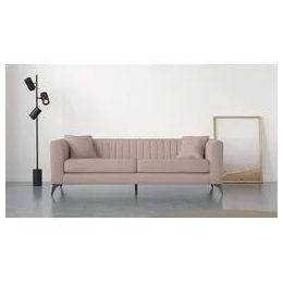 4-Sitzer Places of Style "MATTHEW B/T/H: 231/86/74 cm" Sofas Gr. B/H/T: 231 cm x 74 cm x 86 cm, Samt, beige XXL, Steppung im Rücken, lose Sitzkissen, incl 2. Zierkissen