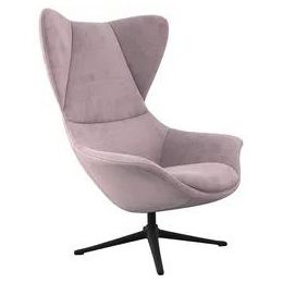 Ohrensessel FLEXLUX "Stilo Relaxsessel, TV-Sessel" Sessel Gr. Struktur, B/H/T: 90cm x 115cm x 88cm, lila (soft lavender) Solitär, Stil-Ikone, drehbar, Fuß schwarz