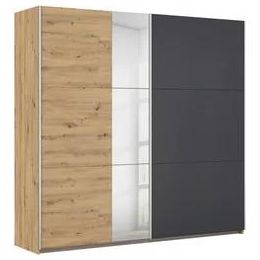 Schwebetürenschrank Rauch "Monza" Schränke Gr. B/H/T: 218 cm x 210 cm x 59 cm, 2 St., grau (eiche artisan, graumetallic) in trendigen Farbkombinationen, mit viel Stauraum