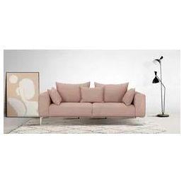 Guido Maria Kretschmer Home & Living 2,5-Sitzer GUIDO MARIA KRETSCHMER HOME & LIVING "JANTE" Sofas Gr. B/H/T: 212cm x 85cm x 105cm, Bouclé, rosa mit chromfarbenen Füßen