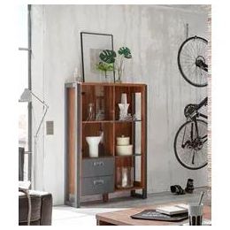 Highboard Home Affaire "Detroit" Sideboards Gr. B/H/T: 40cm x 140cm x 35cm, grau (braun/ schieferfarben) Höhe ca. 140 cm