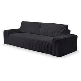 Schlafsofa WERK2 "Hugo" Sofas Gr. B/H/T: 257cm x 85cm x 102cm, Breitcord, Schlaffunktion und Bettkasten, schwarz Design 2-Sitzer Sofa in Cord mit Schlaffunktion & Bettkasten