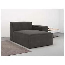 Chaiselongue RAUM.ID "Norvid" Sofas Gr. B/H/T: 123cm x 75cm x 153cm, Struktur weich, Taschenfederkern-Armlehne rechts, grau (dark gray) modular, wahlweise mit Kaltschaum, Komfortschaum oder Taschenfederkern