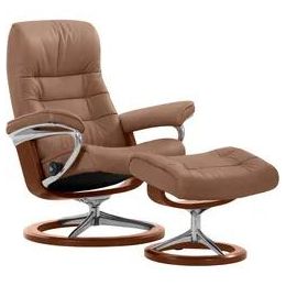 Relaxsessel stressless "Opal" Sessel Gr. Leder PALOMA, Signature Base Braun, B/H/T: 81cm x 100cm x 73cm, braun (copper) mit Hocker, Signature Base, Größe L, Schlaffunktion