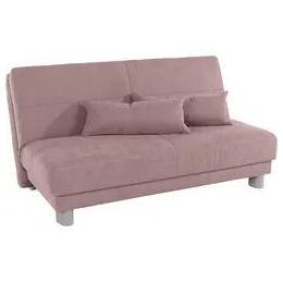 Schlafsofa Inosign "Gina" Sofas Gr. B/H/T: 160cm x 86cm x 195cm, Chenille, rosa (flamingo) mit einem Handgriff vom Sofa zum Bett