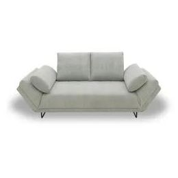 Schlafsofa Inosign "Jadelyn mit klappbaren Armlehnen" Sofas Gr. B/T: 250cm x 97cm, Cord, grau (hellgrau) Federkern, Cord-Bezug, incl. 2 Armlehnkissen, Liegefläche 97x250 cm