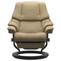 Relaxsessel stressless "Reno" Sessel Gr. Leder PALOMA, PowerTM Leg & Back-Classic Base Schwarz-M, B/H/T: 79cm x 98cm x 78cm, beige (sand paloma) elektrisch verstellbar, optional 2-motorisch, Größe M & L