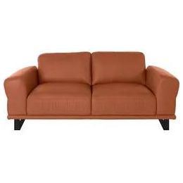 2-Sitzer W.Schillig "montanaa" Sofas Gr. B/H/T: 192 cm x 78 cm x 94 cm, Longlife Xtra-Leder Z69, braun (cognac z69) mit Metallkufen in Schwarz pulverbeschichtet, Breite 192 cm