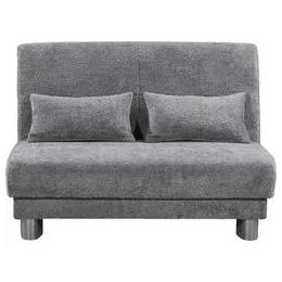 Schlafsofa Inosign "Gina" Sofas Gr. B/H/T: 120cm x 86cm x 195cm, Bouclé, grau mit einem Handgriff vom Sofa zum Bett