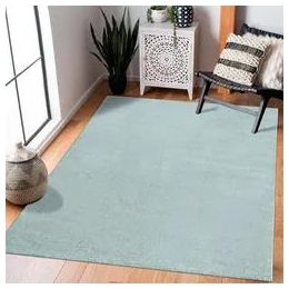 Teppich Carpet City "Friseé-Teppich FANCY900" Teppiche Gr. B: 200cm, 12mm, L: 290cm, grün (mint, türkis) Kurzflor, Einfarbig, 3D-Optik, Streifen Look