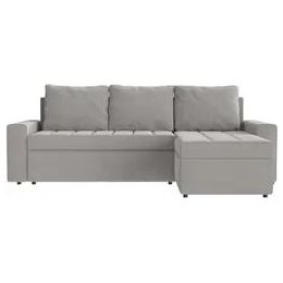 Ecksofa Inosign "Marik" Sofas Gr. B/H/T: 230cm x 90cm x 155cm, Struktur fein, Recamiere rechts, mit Armlehnen, grau (flint grey) mit Bettfunktion