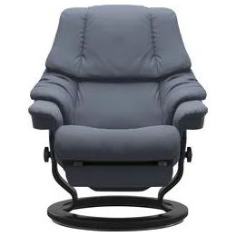 Relaxsessel stressless "Reno" Sessel Gr. Leder PALOMA, PowerTM Leg & Back-Classic Base Schwarz-M, B/H/T: 79cm x 98cm x 78cm, blau (sparrow blue paloma) elektrisch verstellbar, optional 2-motorisch, Größe M & L