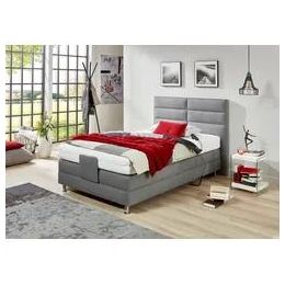 Boxbett Westfalia Schlafkomfort Komplettbetten Gr. Strukturstoff, Liegefläche B/L: 120cm x 200cm, Gewicht bis: 80 kg H2, 7-Zonen-Kaltschaummatratze, grau Boxspringbett Komplettbetten mit Motor in diversen Ausführungen