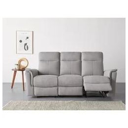 3-Sitzer Home Affaire "Southbrook" Sofas Gr. B/H/T: 197cm x 99cm x 92cm, Webstoff, manuelle Relaxfunktion, grau (hellgrau) mit manueller und elektrischer Relaxfunktion