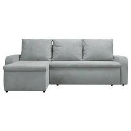 Ecksofa Inosign "Kahira" Sofas Gr. B/H/T: 235cm x 92cm x 158cm, Microfaser, Recamiere beidseitig montierbar, grau Recamiere beidseitig montierbar, mit Bettfunktion und Bettkasten