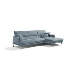 Ecksofa Egoitaliano "FUNNY, hochwertiges und aktuelles Design, bequeme Rückenlehne" Sofas Gr. B/H/T: 265cm x 90cm x 225cm, Microfaser, Recamiere links, blau (hellblau) hochwertiger Sitzkomfort, L-Form