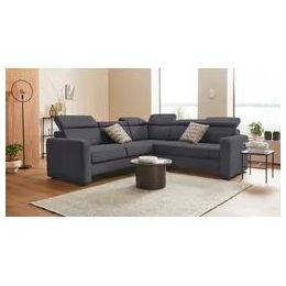 Sit & More Ecksofa SIT & MORE "Bologna L-Form", grau (anthrazit), B:247cm H:84cm T:227cm, Sofas, Kopfteilverstellung, wahlweise mit Bettfunktion und Schubkasten