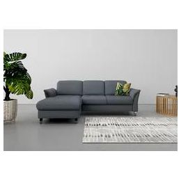 Sit & More Ecksofa SIT&MORE "Maggiore L-Form" Sofas Gr. B/H/T: 258 cm x 88 cm x 173 cm, Soft clean, mega-Recamiere links, ohne Kopfteilverstellung-ohne Bettfunktion-ohne Bettkasten-Fussfarbe: Nickel satiniert, grau (dunkelgrau) wahlweise mit Kopfteilverstellung, Bettfunktion und Bettkasten