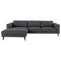 Ecksofa Inosign "Lumber Jack, L-Form" Sofas Gr. B/H/T: 280cm x 85cm x 167cm, Struktur grob, Recamiere links, ohne Schlaffunktion und Bettkasten, schwarz (obsidian) in moderner Optik