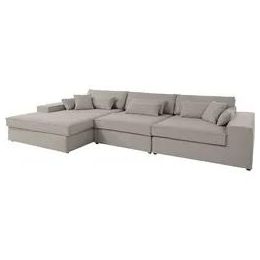 Ecksofa RAUM.ID "Enid L-Form" Sofas Gr. B/H: 360cm x 75cm, Struktur (recyceltes Polyester), Ottomane links, beige 3 Teile, bestehend aus Modulen, in vielen Bezügen, auch Breitcord