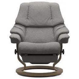 Relaxsessel stressless "Reno" Sessel Gr. ROHLEDER Stoff Q2 FARON, PowerTM Leg & Back-Classic Base Eiche, B/H/T: 79cm x 98cm x 78cm, grau (grey q2 faron) elektrisch verstellbar, optional 2-motorisch, Größe M & L