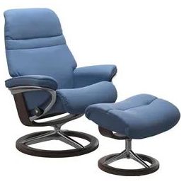 Relaxsessel stressless "Sunrise" Sessel Gr. Material Bezug, Ausführung Funktion, Größe B/H/T, blau (lazuli blau) mit Signature Base, Größe L, Gestell Wenge