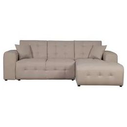 Ecksofa Home Affaire "Nosia L-Form" Sofas Gr. B/H/T: 234cm x 85cm x 163cm, Struktur fein, Recamiere rechts, beige incl. 2 Zierkissen, mit feiner Steppung