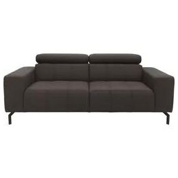 2-Sitzer DOMO collection "Cunelli" Sofas Gr. B/H/T: 208 cm x 79 cm x 104 cm, Echtleder, Ohne Kopfteilverstellung, braun wahlweise inklusive 6-fach verstellbarer Kopfteilverstellung