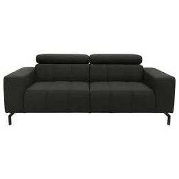 2-Sitzer DOMO collection "Cunelli" Sofas Gr. B/H/T: 208cm x 79cm x 104cm, Echtleder, Mit Kopfteilverstellung, schwarz wahlweise inklusive 6-fach verstellbarer Kopfteilverstellung