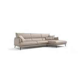 Ecksofa Egoitaliano "FUNNY, hochwertiges und aktuelles Design, bequeme Rückenlehne" Sofas Gr. B/H/T: 265cm x 90cm x 225cm, Leder, Recamiere rechts, weiß (paper) hochwertiger Sitzkomfort, L-Form