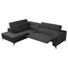 Ecksofa Egoitaliano "Edith, Designsofa mit hohem Sitzkomfort, L-Form" Sofas Gr. B/H/T: 269cm x 96cm x 203cm, Leder BULL, Ottomane links, schwarz inkl. elektrischer Relaxfunktion und manuell verstellbaren Kopfteilen